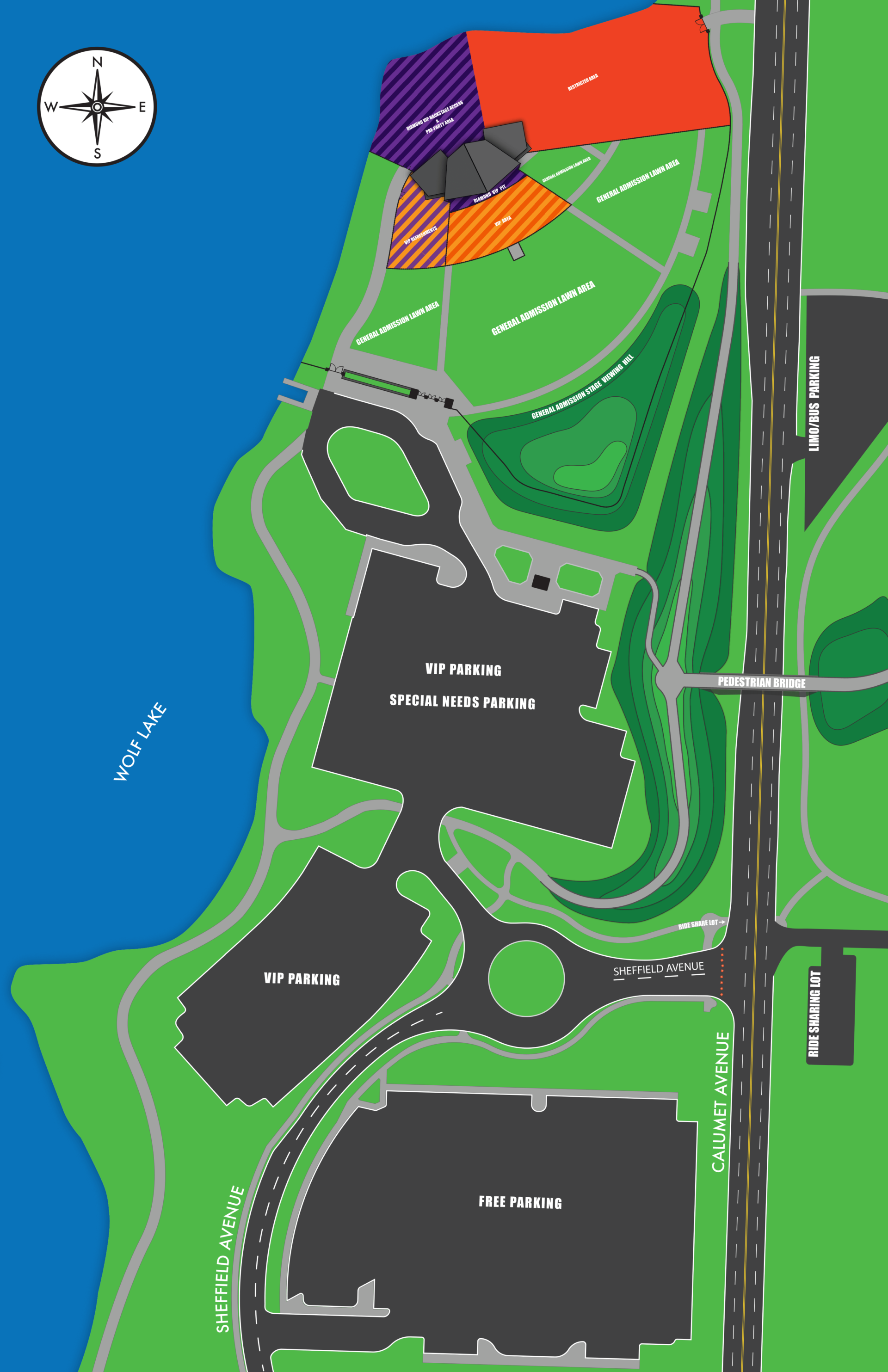 Gucci Mane / T.I. Grounds & Parking Map | The Pavilion at Wolf Lake ...